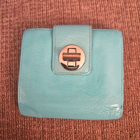 Tiffany & Co. | Bags | Tiffany Co Turquoise Leather Turnlock Wallet ...